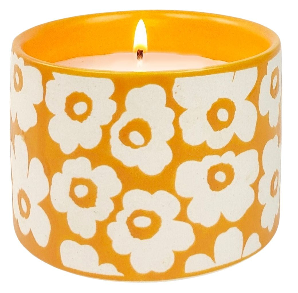Retro Orange Floral Candle - Vanilla – Winding Home